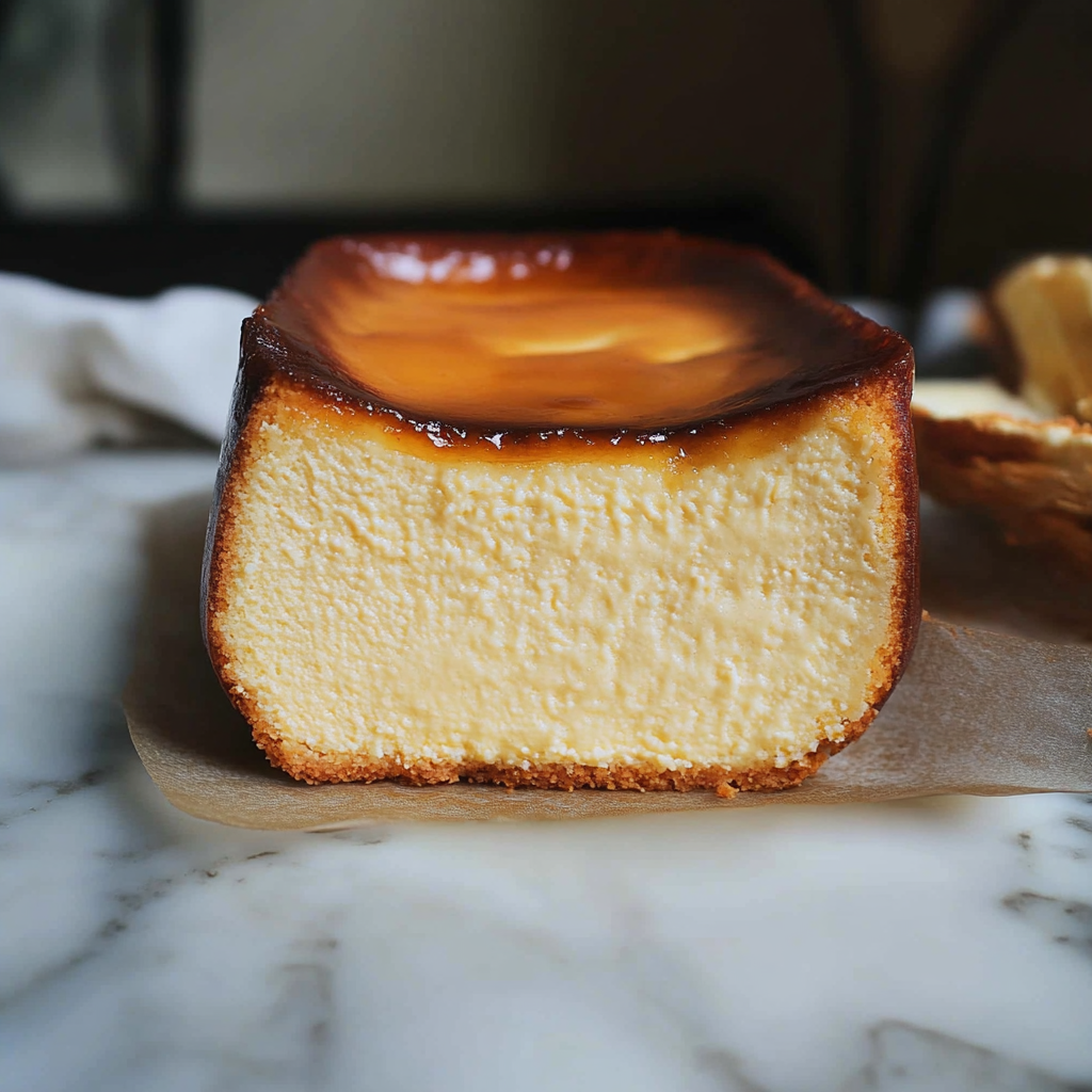 Burnt Basque Cheesecake in a Loaf Pan